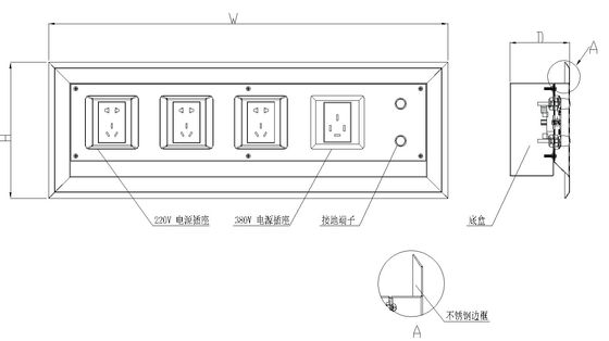 Flush Mounted Stainless Steel Socket Box Customized Electrical Socket ...